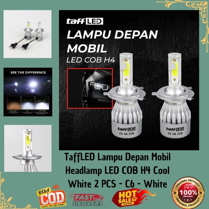 Jual {ORIGINAL 100%} Otomotif Lampu LED Mobil Headlight Cool H4 COB 2 ...