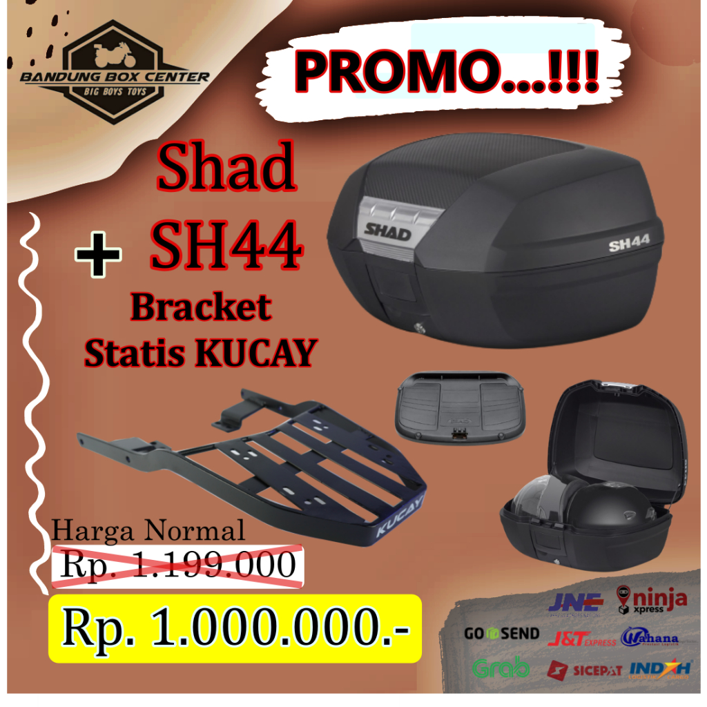 Jual PROMO Paket Box Motor Shad SH44 & Bracket Statis KUCAY Shad SH 44 ...