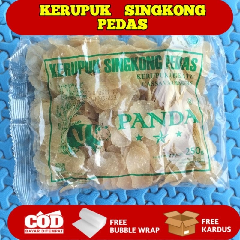 Jual Kerupuk Singkong Pedas / Ceriping Singkong Pedas Merk Panda 250 ...