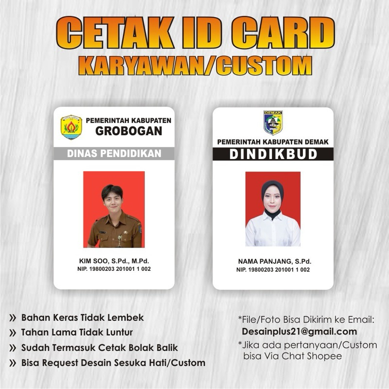 Jual CETAK ID CARD PEGAWAI KARYAWAN | Shopee Indonesia