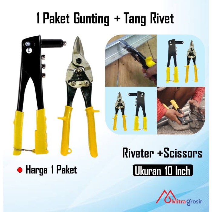 Jual Paket Set 2 Pcs Tang Rivet Gunting Holo Gunting Baja Ringan / Tang ...