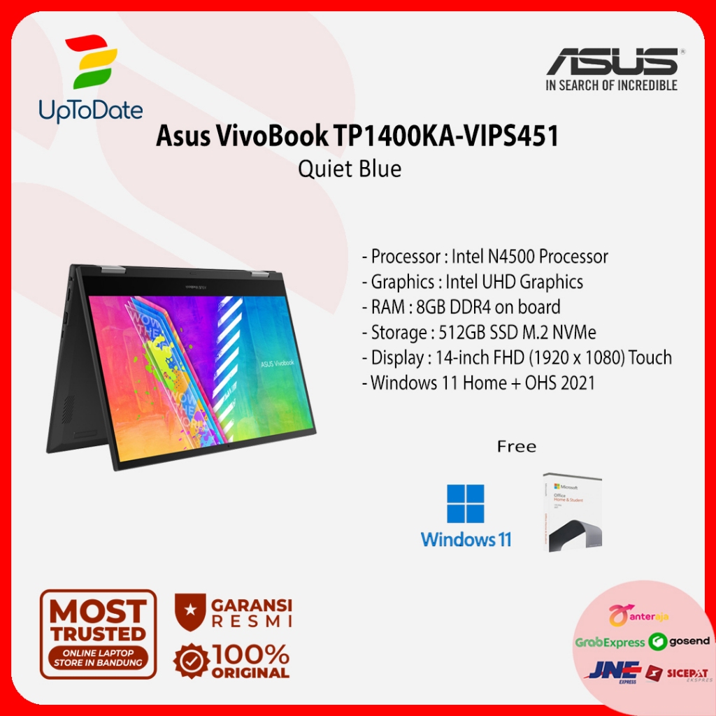 Jual Asus Vivobook Go 14 Flip TP1400KA-VIPS451 Intel N4500 8GB 512GB ...