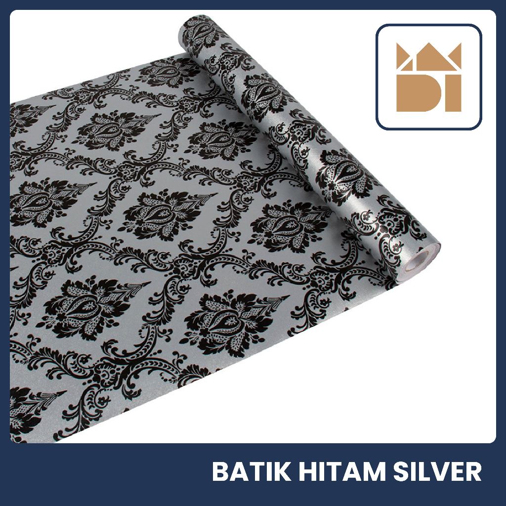 Jual Wallpaper Stiker Dinding Motif Batik Hitam Silver Size 45 Cm X 8 ...