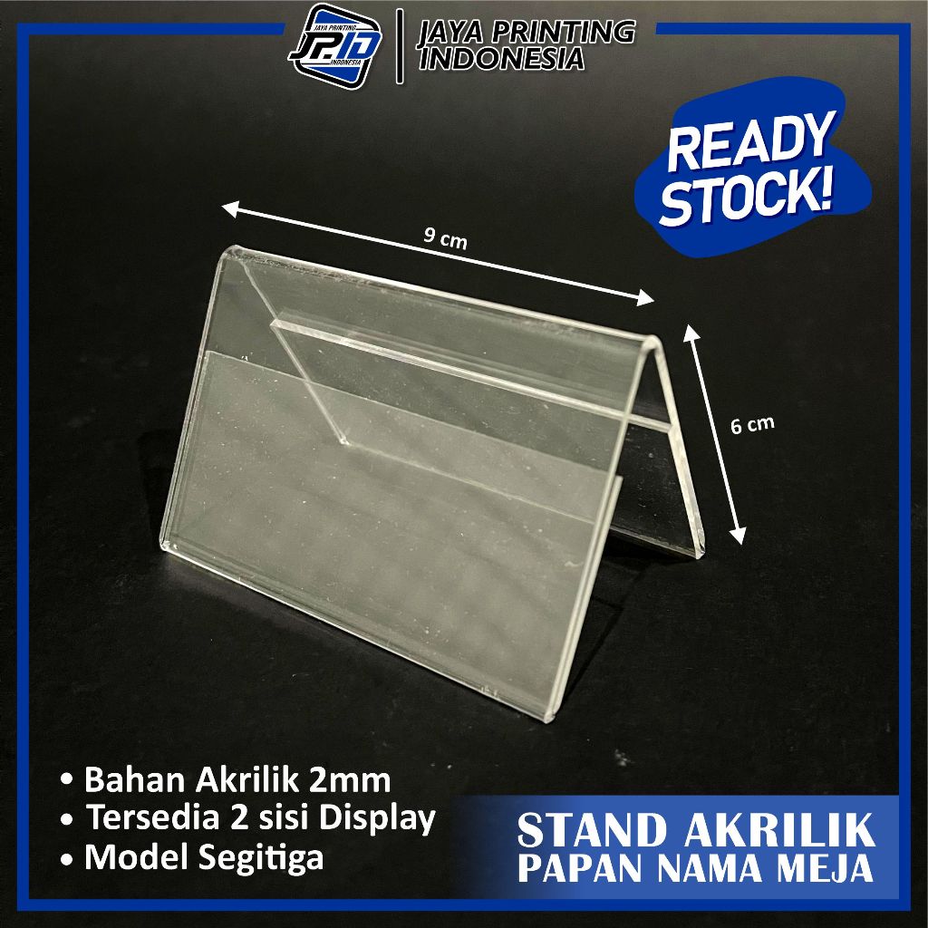 Jual Akrilik Kartu Nama 25x7 30x7 - Akrilik Papan Nama Meja - Segitiga ...