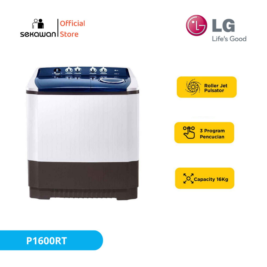 Jual MESIN CUCI LG 16 kg 2TABUNG P1600RT/P GARANSI RESMI | Shopee Indonesia