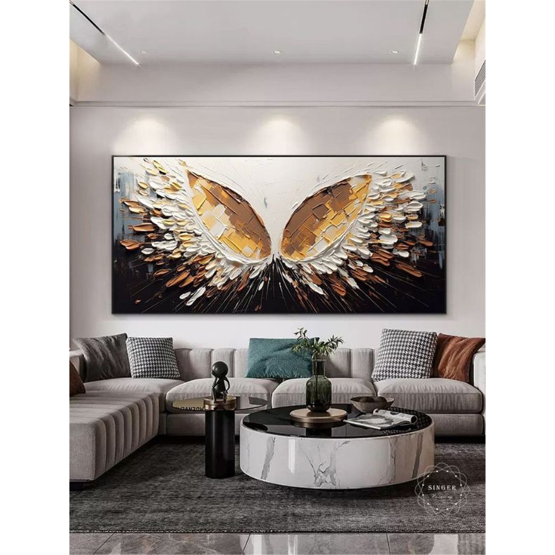 Jual lukisan sayap abstrak teksture modern,lukisan aesthetic wings ...