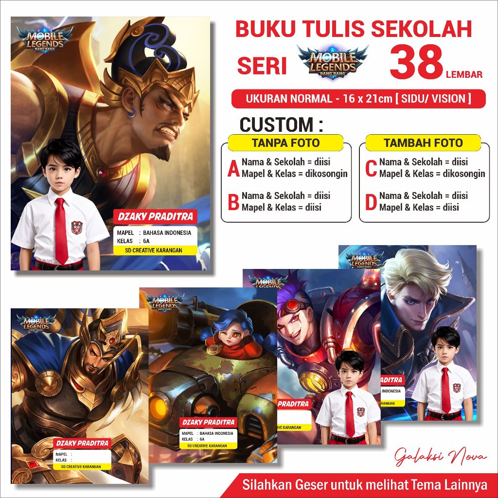 Jual BUKU TULIS CUSTOM SERI MOBILE LEGEND | BUKU TULIS CUSTOM NAMA ...