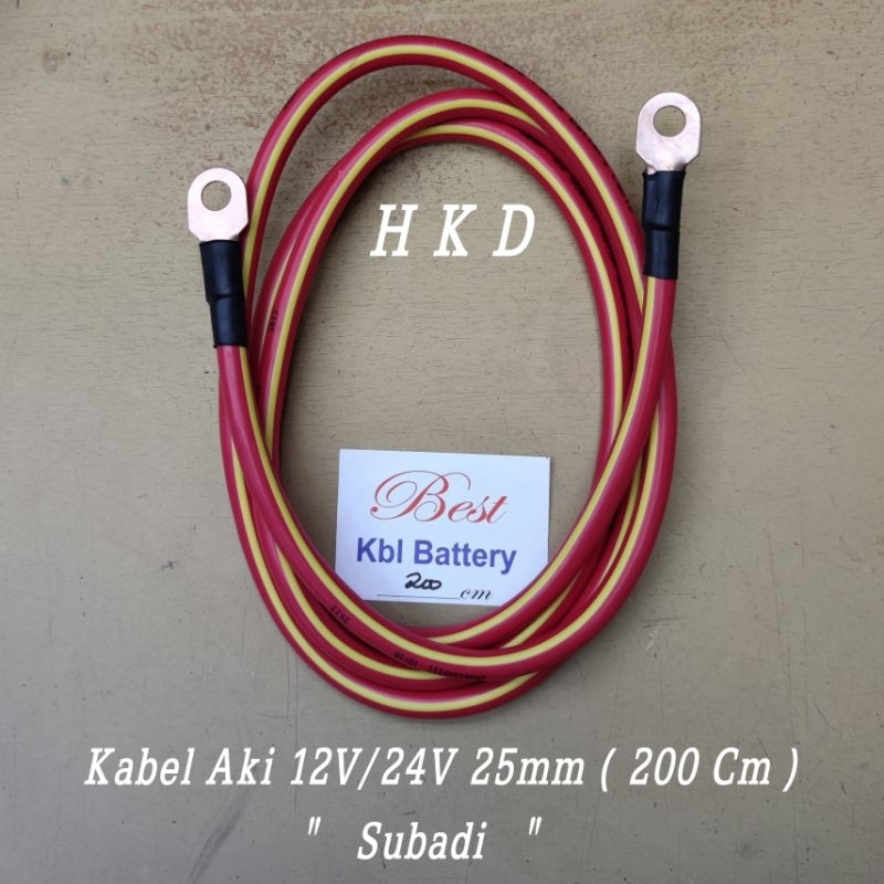 Jual KABEL AKI ACCU MOBIL 12V/24V 25MM PANJANG 200CM " SUBADI " | Shopee Indonesia