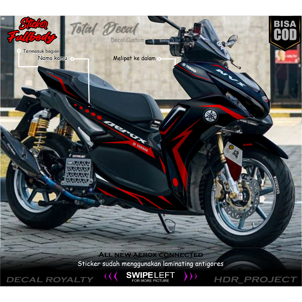 Jual Decal sticker aerox 2020 - 2023 grafis simple fullbody variasi ...