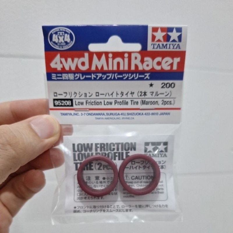 Jual Tamiya 95208 Low Friction Low Profile Tire (Maroon, 2Pcs) | Shopee ...
