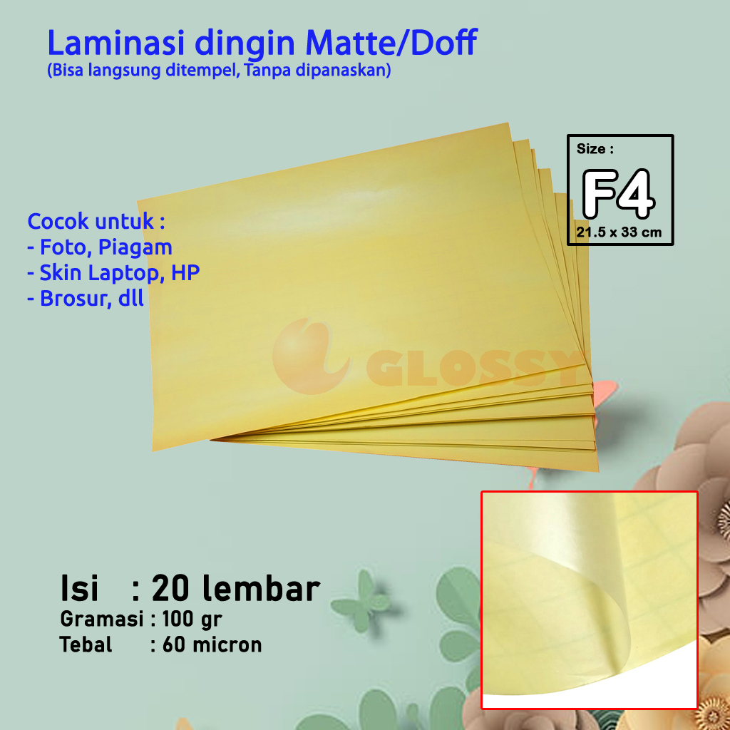 Jual LAMINASI MATTE DOFF F4 / FOLIO | Shopee Indonesia