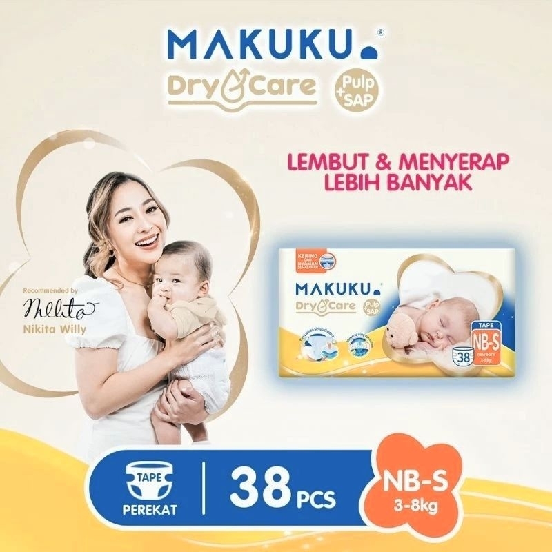 Jual PROMO MAKUKU SAP DIAPERS DRY CARE SIZE NEWBORN TO S / POPOK PEREKAT SIZE NB-S38 TAPE ...