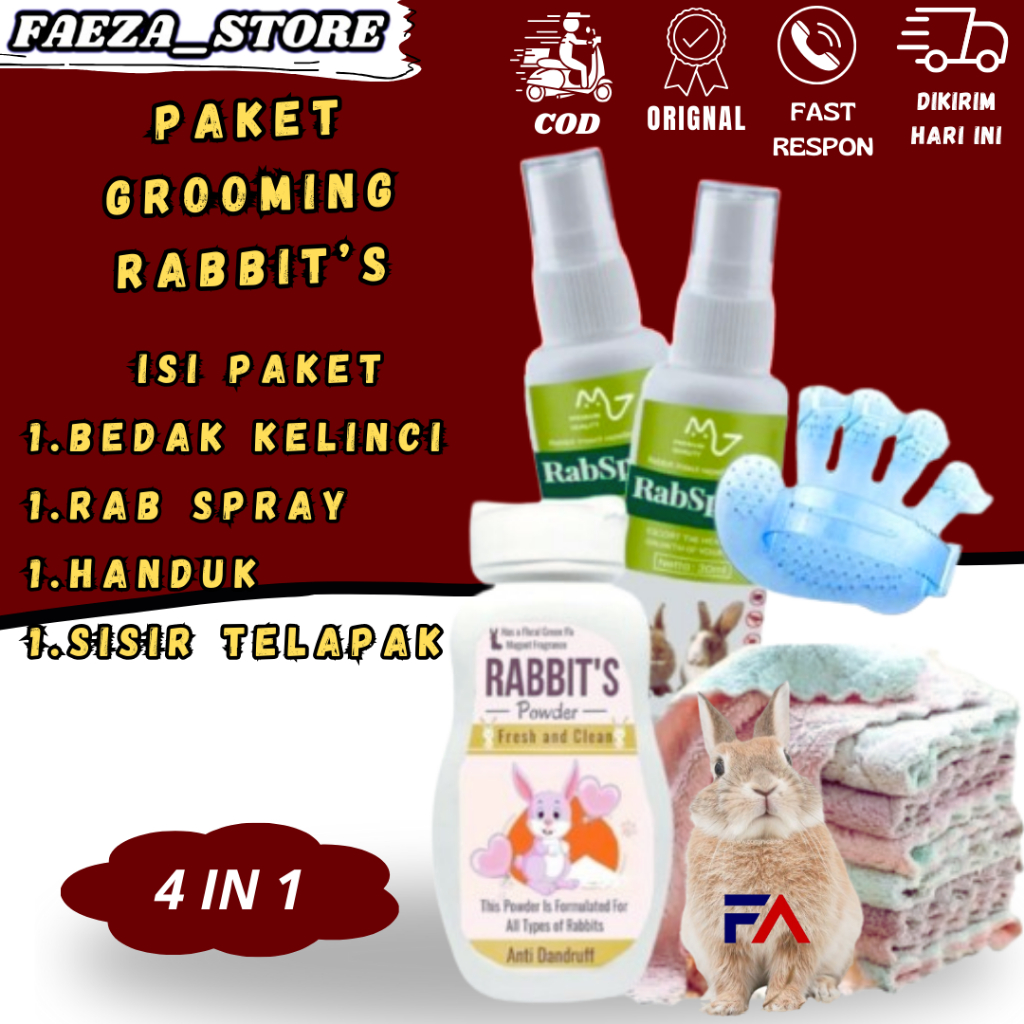 Jual Paket Hemat Grooming Mandi Kelinci Plus Shampoo Anti kutu dan ...
