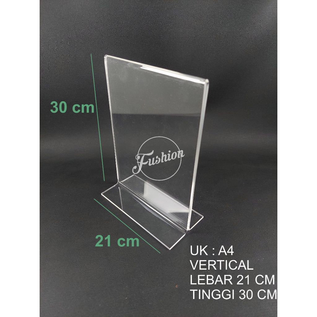 Jual Akrilik Tempat Brosur A4 / Acrylic Tent Card Holder Stand / Qris ...