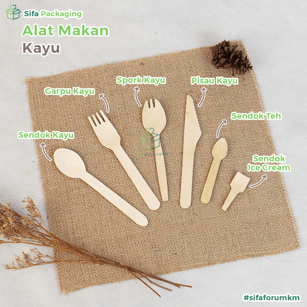 Jual Sendok Makan Kayu Garpu Kayu Gase Kayu Pisau Kayu Sekali Pakai ...