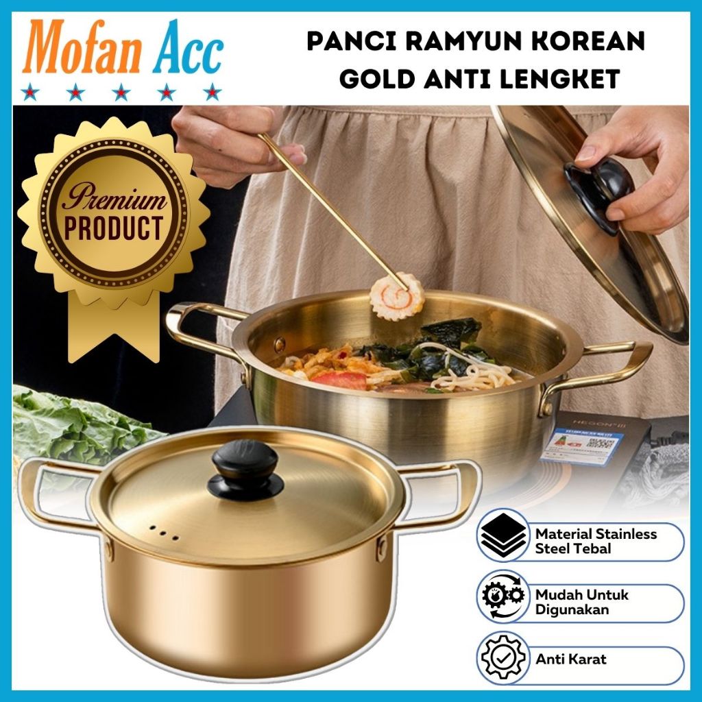 Jual Panci Ramyun Korea Gold 18cm / Wajan Rebus Memasak Mie Ramen ...