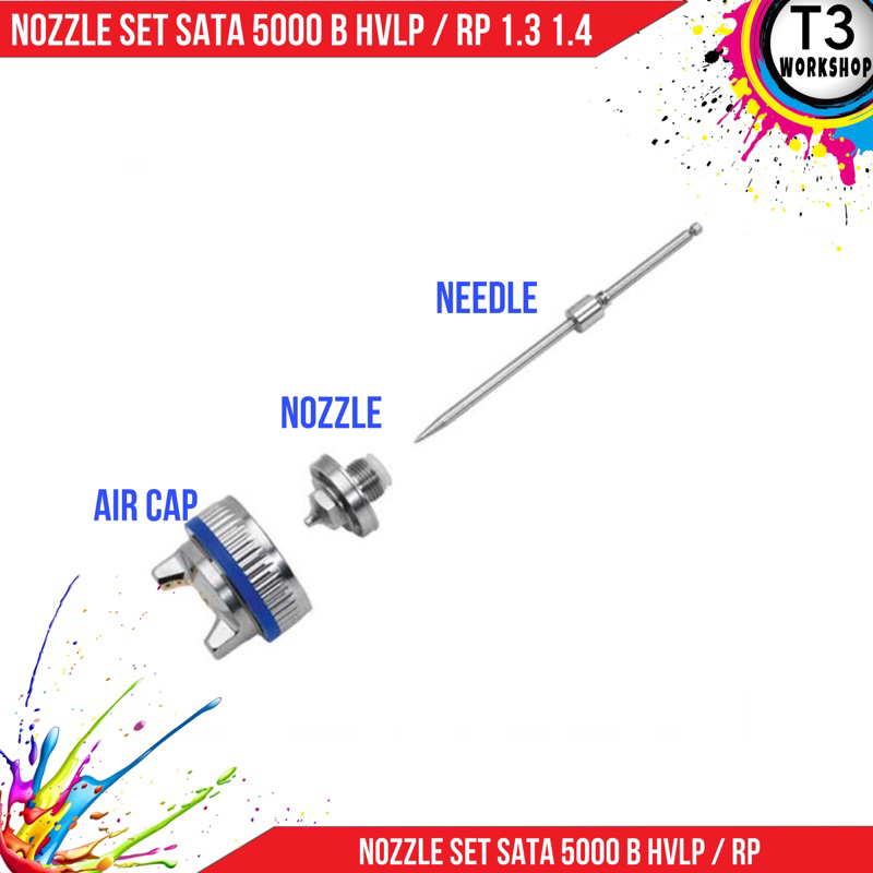 Jual Nozzle sata jet 5000 spraygun HVLP / RP 1.3 / 1.4 Original ...