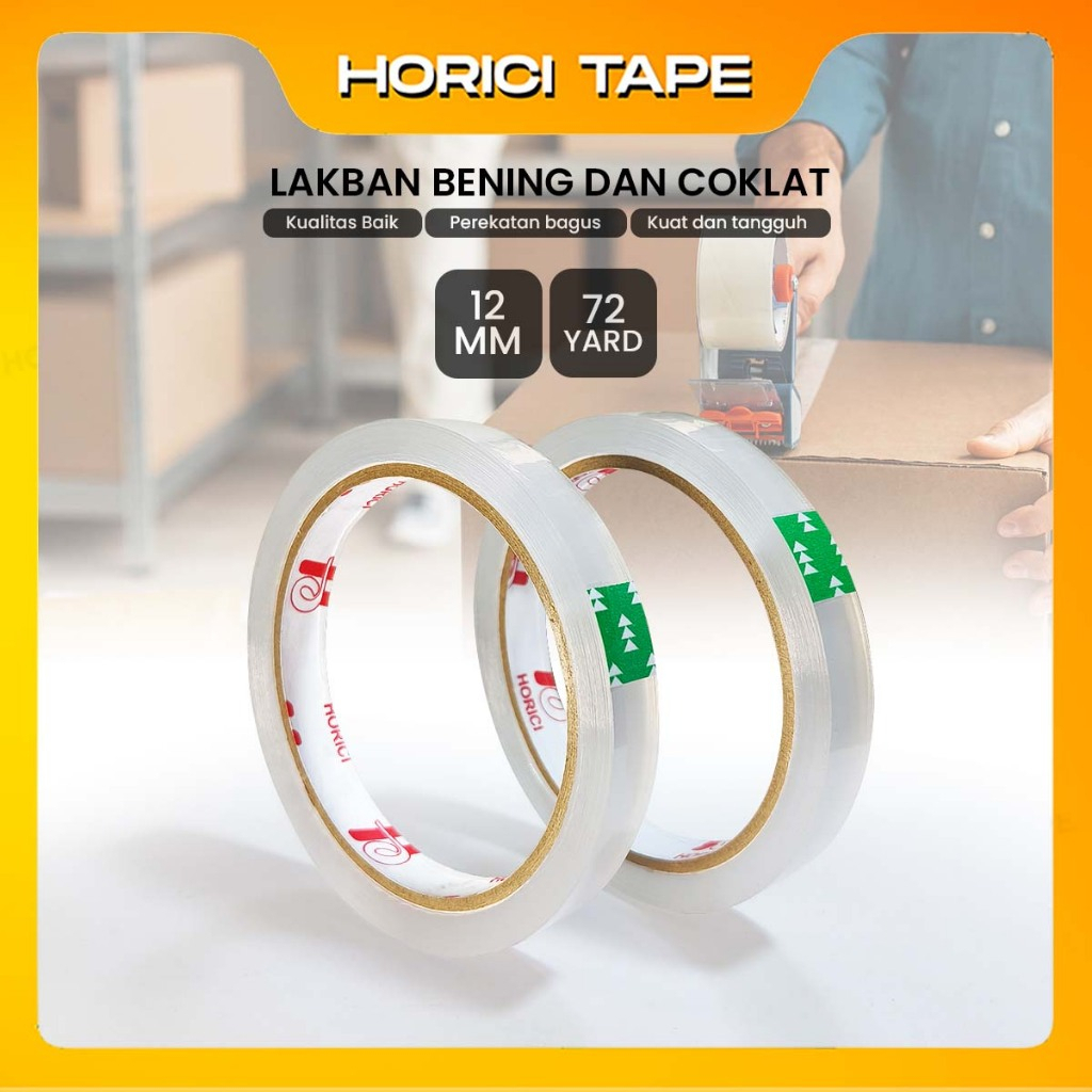 Jual Isolasi Bening HORICI 12mm x 72Yard / Solatip super clear Isolasi ...