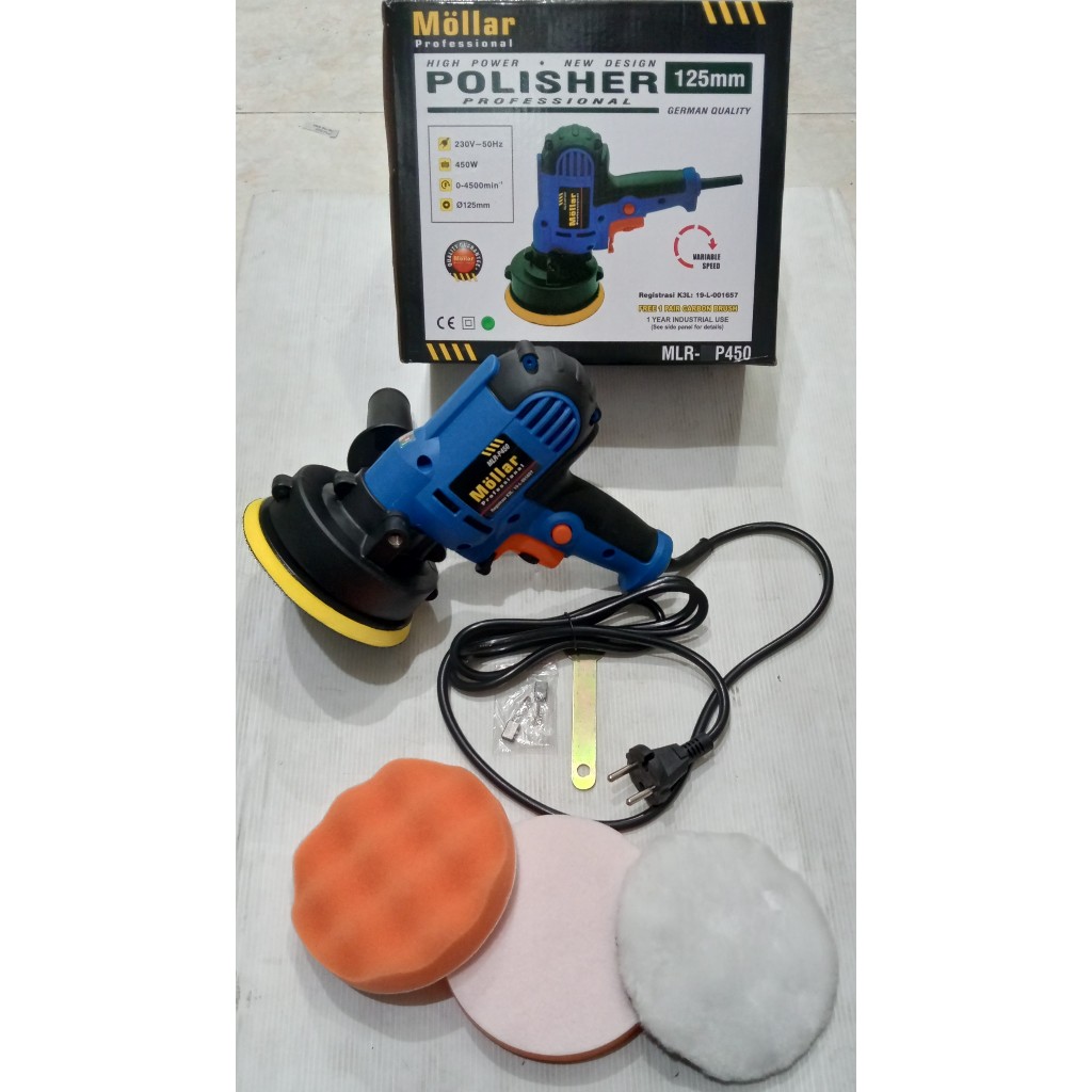 Jual MOLLAR P450 MESIN POLES MOBIL MOTOR 5 INCH POLISHER VARIABLE SPEED MURAH BERKUALITAS ...