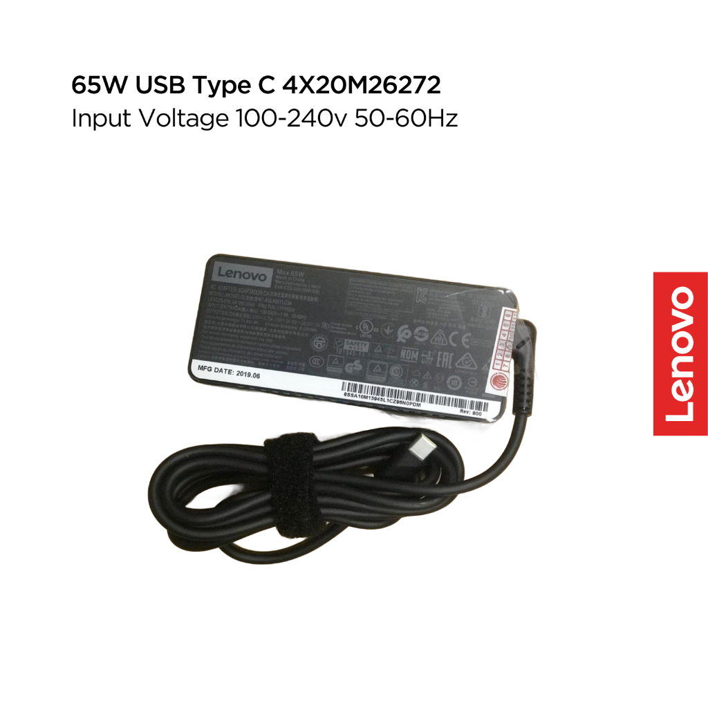 Jual Lenovo Charger 65W USB Type C Standard AC Power Adapter / Adaptor ...