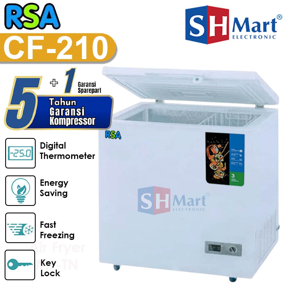 Jual CHEST FREEZER RSA 200 LITER CF-210 / FREEZER BOX RSA CF 210 ...
