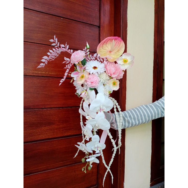 Jual (READY) Wedding Bouquet Artificial Orchid Flower Series | Buket ...