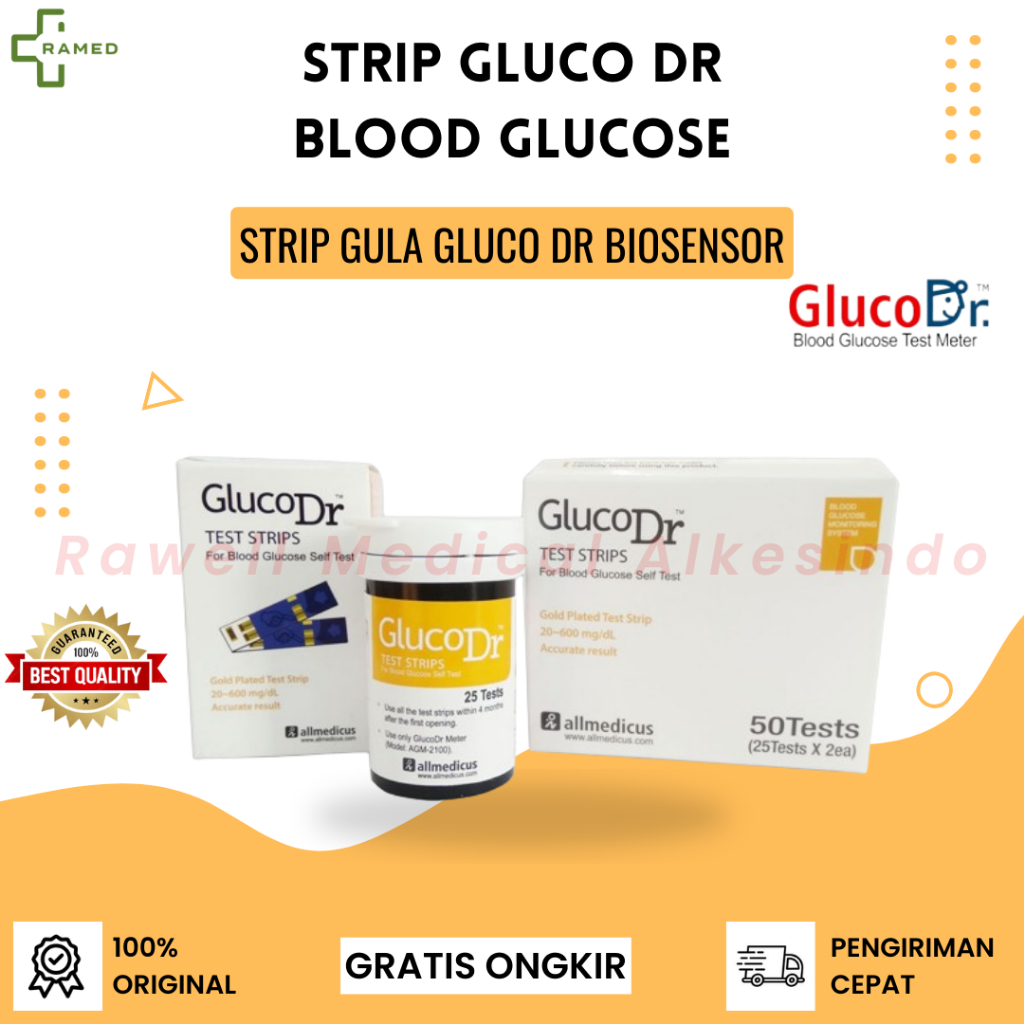 Jual GlucoDr Test Strip Isi 50 / Strip Gula Gluco Dr / Strip Alat ...