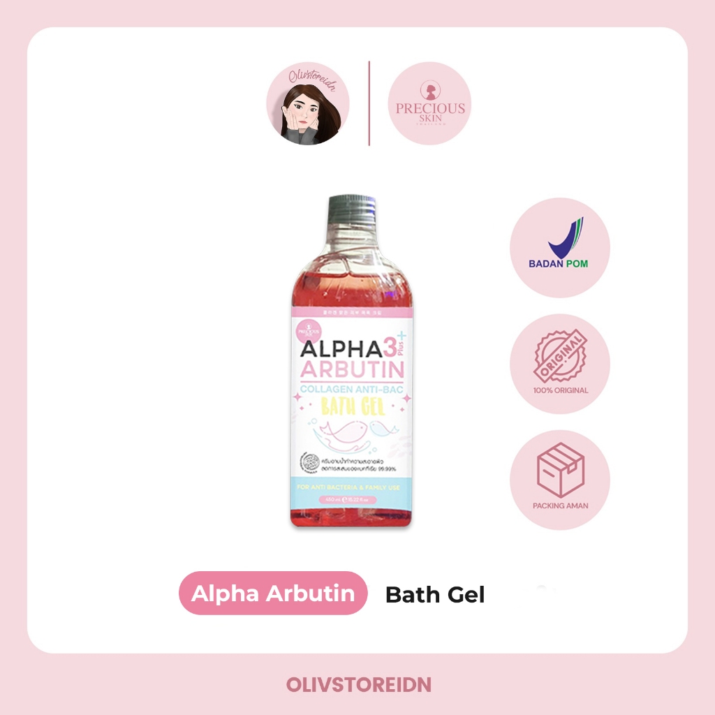 Jual Precious Skin Thailand Alpha Arbutin 3 Plus Collagen Anti Bac Bath Gel 450ml / Anti ...