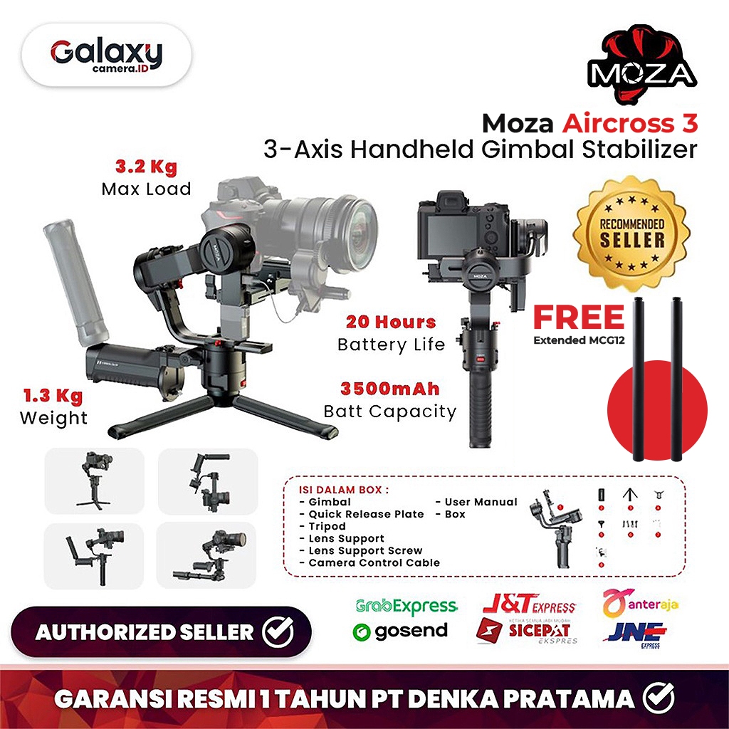 Jual Moza AirCross 3 3-Axis Handheld Gimbal Stabilizer | Shopee Indonesia