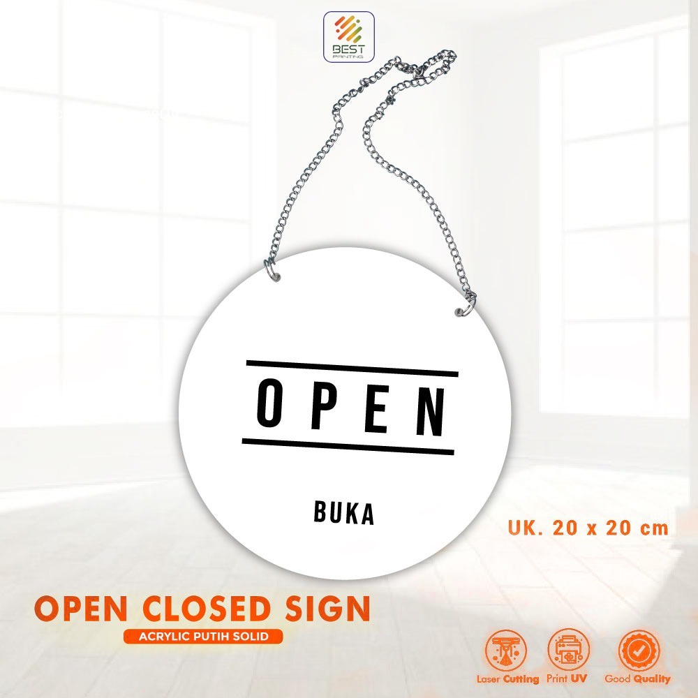 Jual Acrylic Signage Open Close/Akrilik Open Close ( Bulat ) | Shopee ...