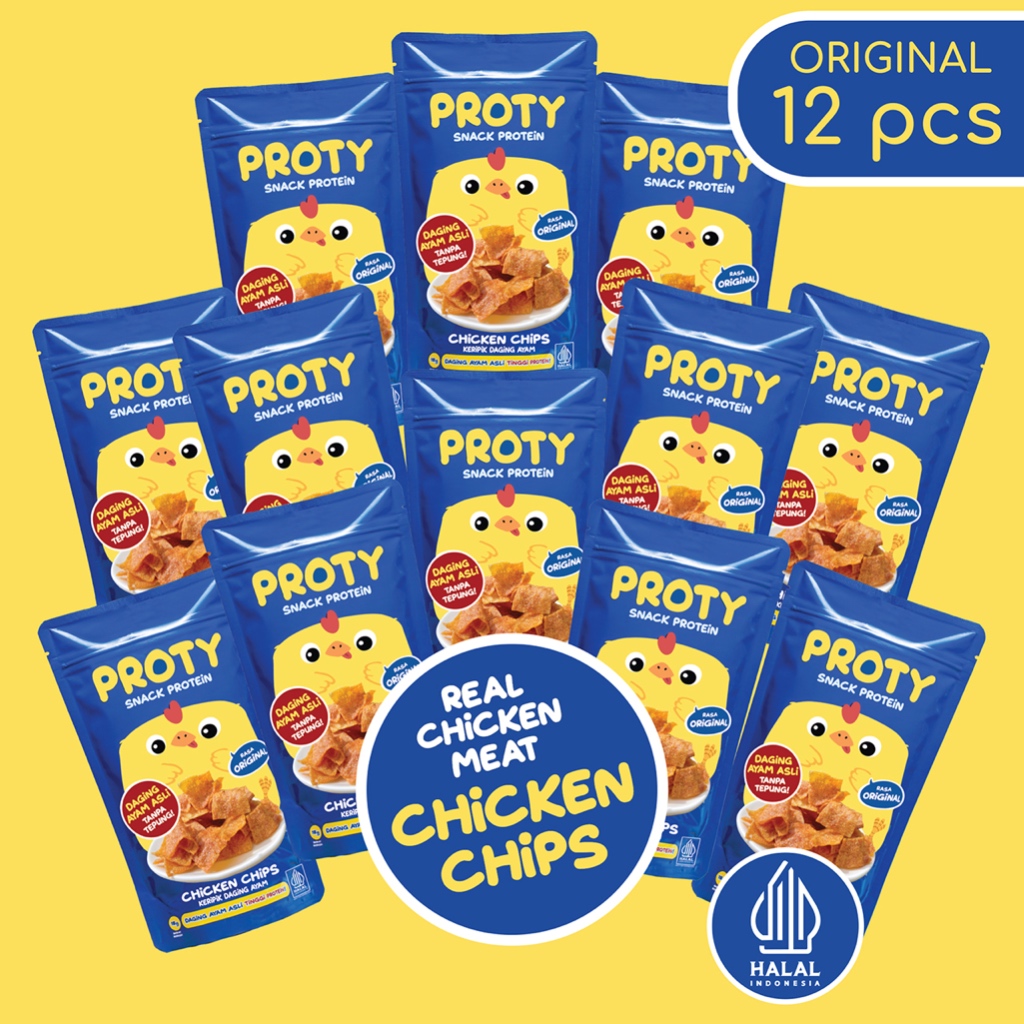 Jual PROTY Chicken Chips Original (Bundle 12 pcs) Snack Keluarga Tinggi ...