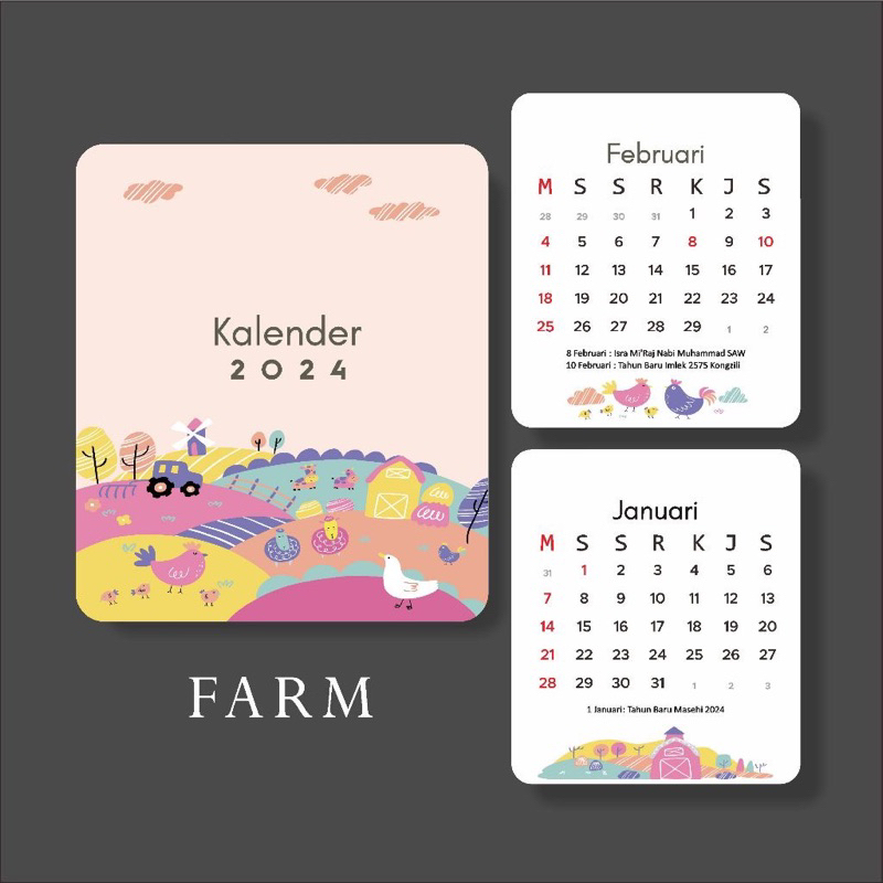 Jual Kalender Mini 2024 / Kalender Meja 2024 / Kalender Duduk ...
