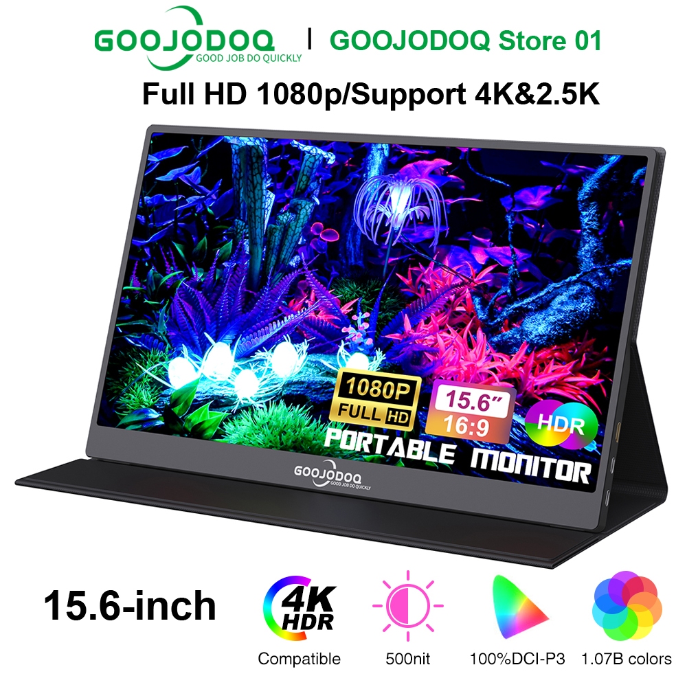 Jual GOOJODOQ 15.6'' Portable Monitor for Laptop 1920*1080P 4K FHD IPS ...