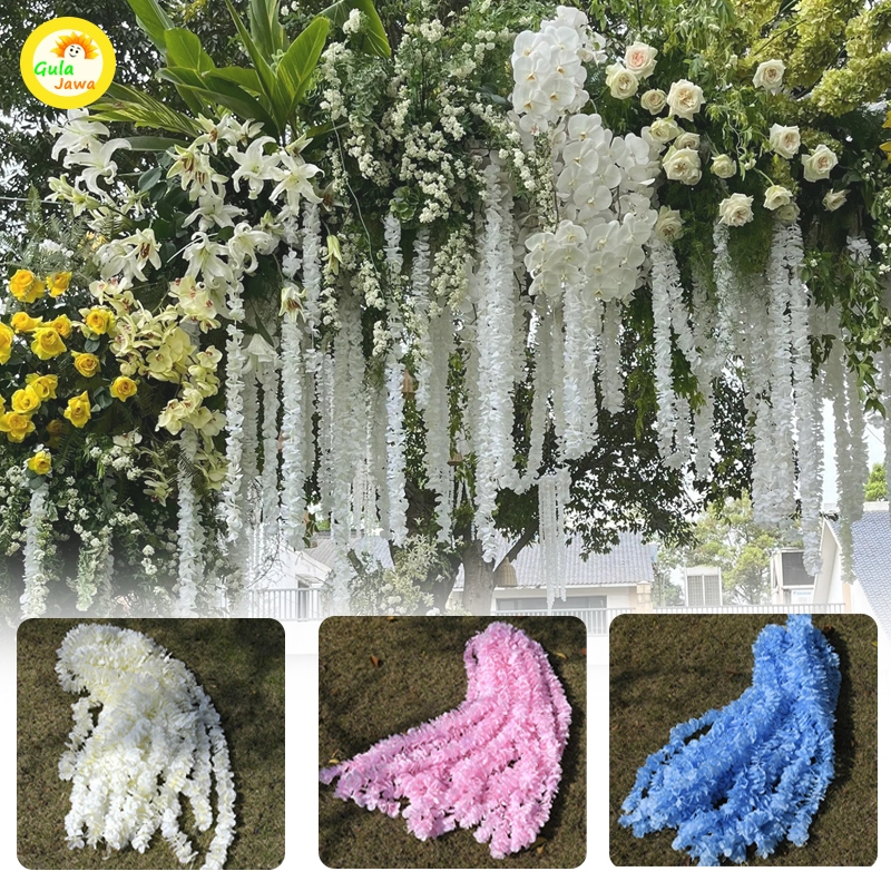 Jual 2 Meter 4pcs Bunga Rambat Plastik Bunga Juntai Gantung Hias Rumah ...