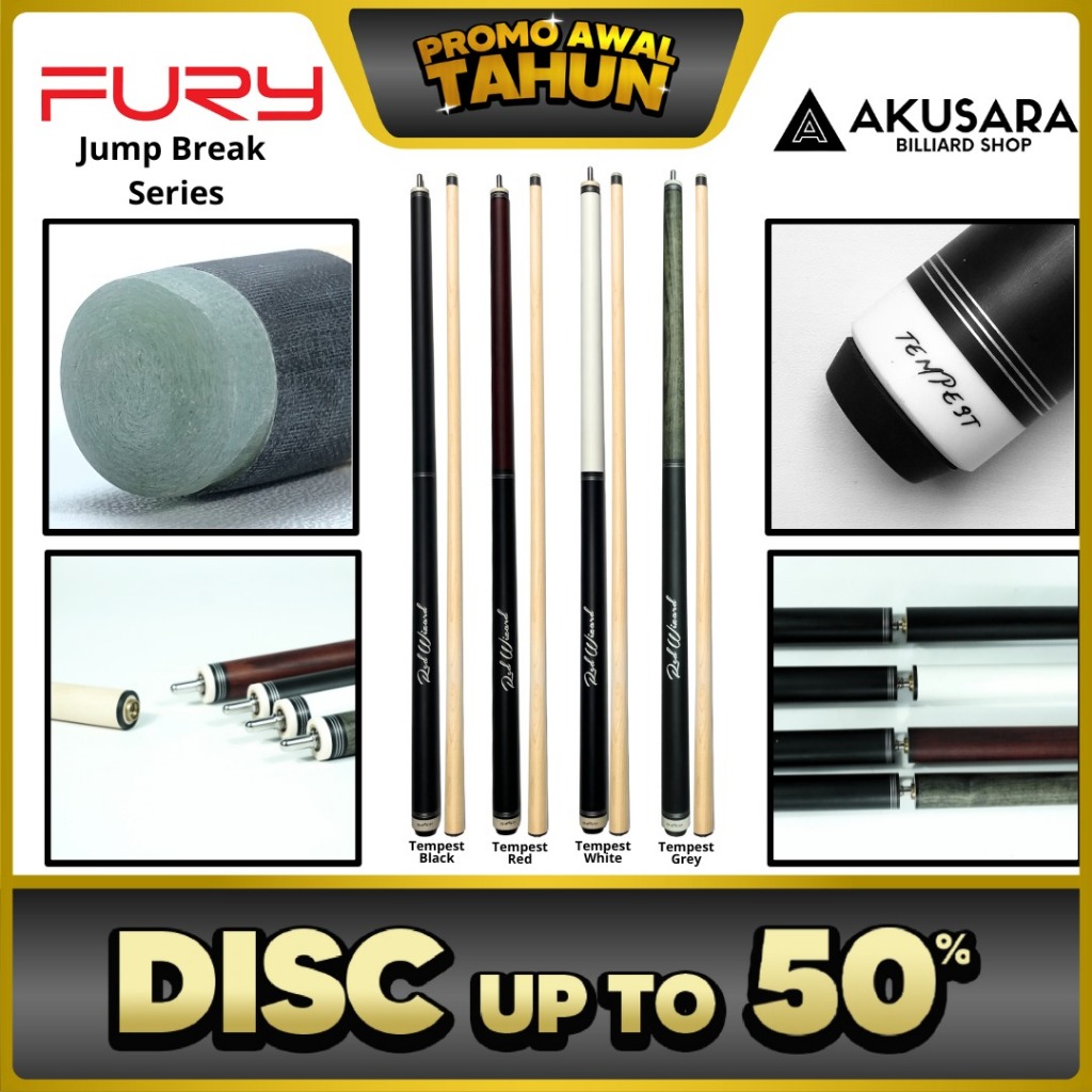 Jual Stik Jump Break Fury Tempest JB Cue Red Wizard Stik Billiard ...