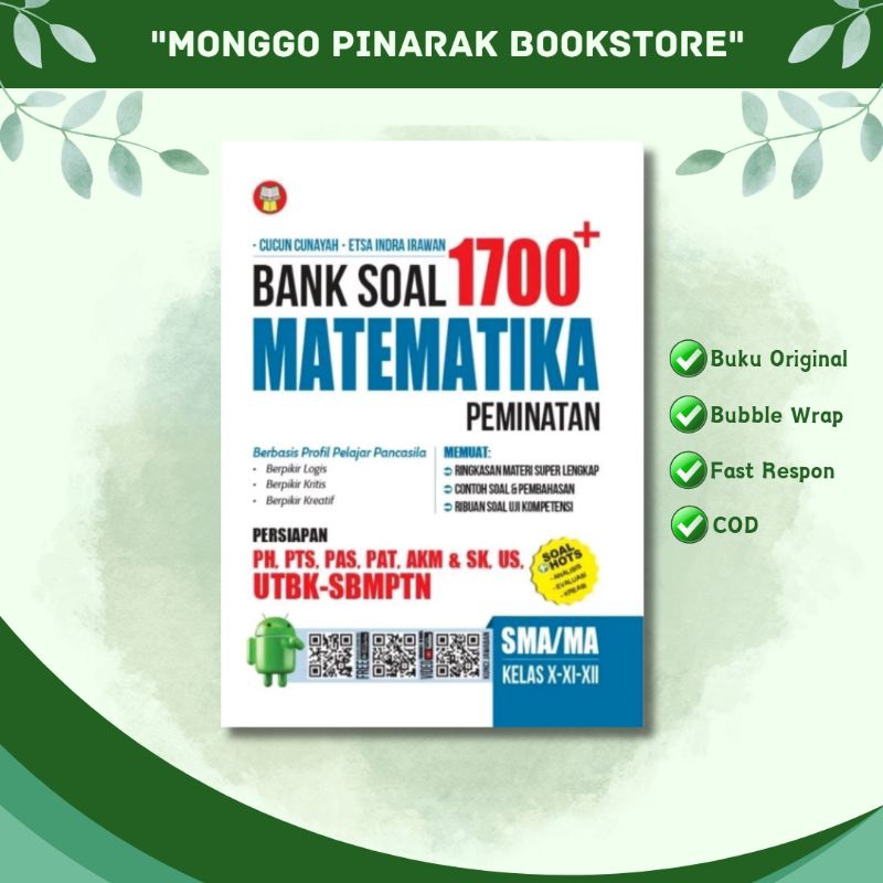 Jual BUKU BANK SOAL 1700 PLUS MATEMATIKA PEMINATAN SMA/MA KELAS X-XI ...