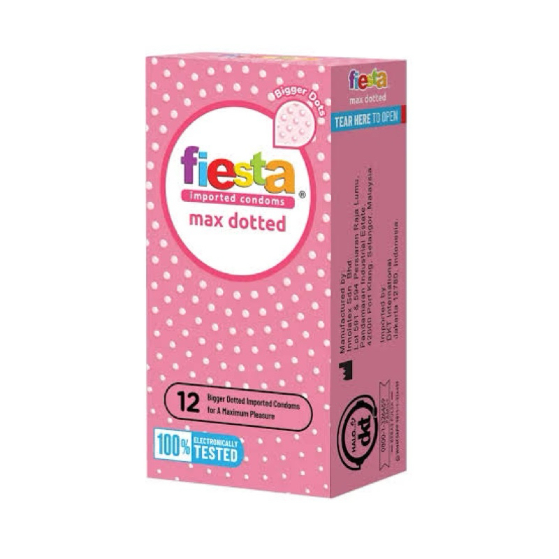 Jual KONDOM FIESTA MAX DOTTED BOX 12 PCS (PRIVASI AMAN) | Shopee Indonesia