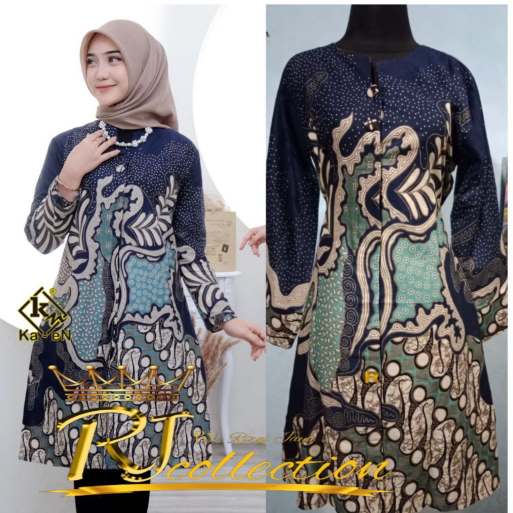 Jual Tunik Batik Model Kancing Model Resleting Tunik Batik Wanita ...