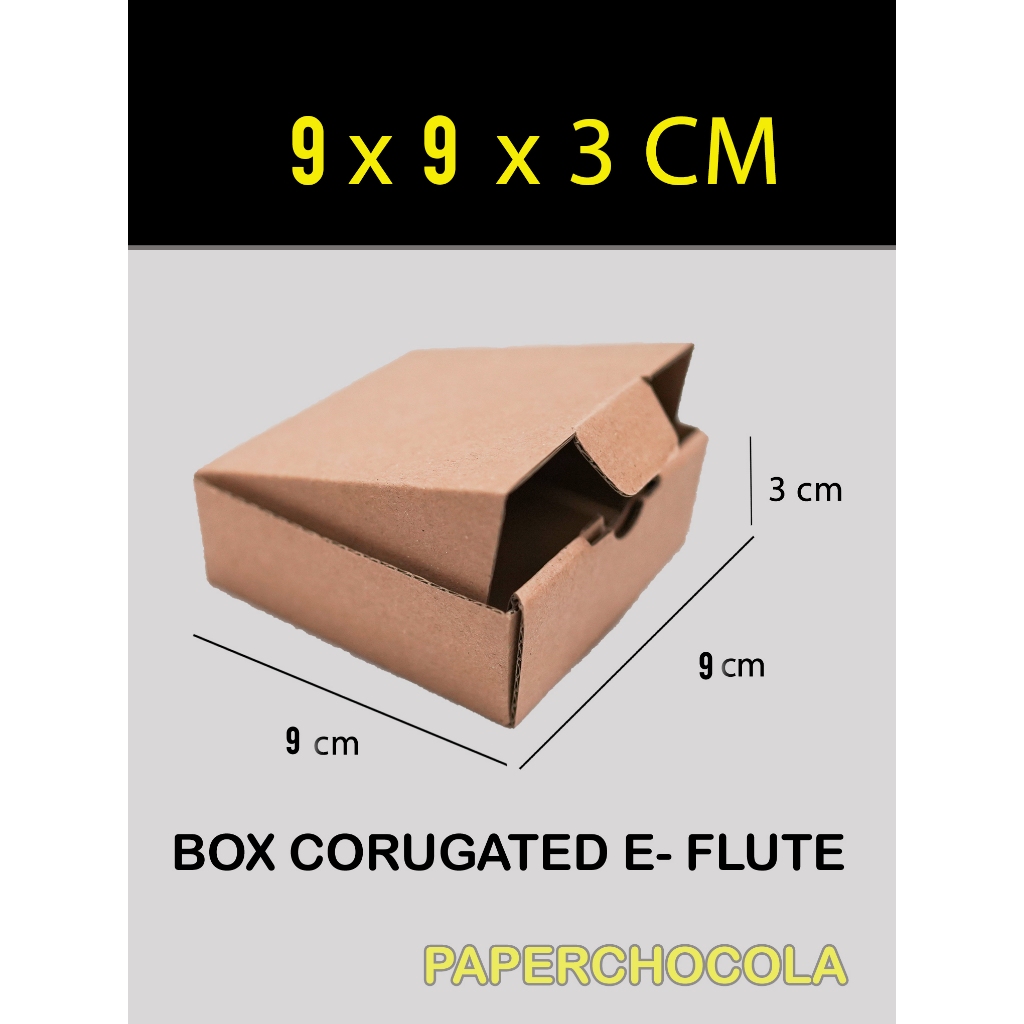 Jual BOX KARDUS 9X9X3 CM / BOX KARTON CORUGATED DIE CUT E-FLUTE ...