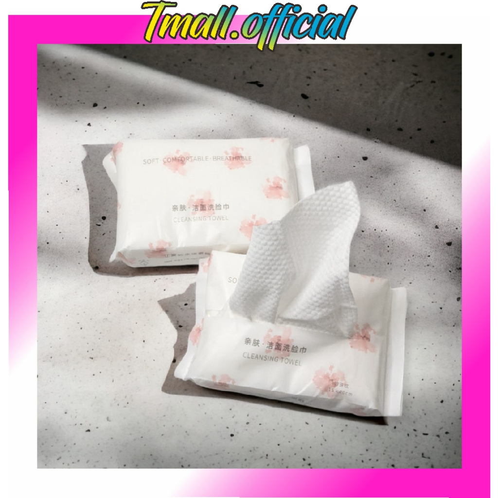Jual TMALL Cotton facial tissue/handuk muka sekali pakai/disposable ...
