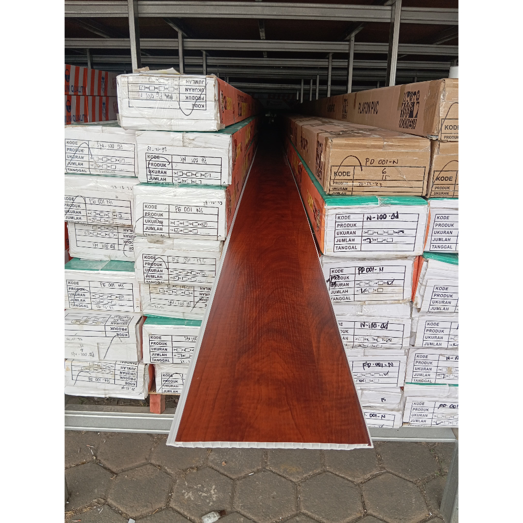 Jual Plafon pvc Coklat serat kayu doff PL 201 | Shopee Indonesia