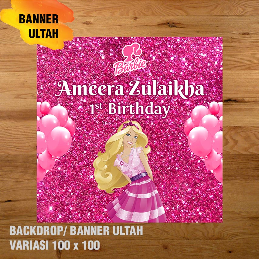 Jual BARBIE BANNER/ BACKDROP/ SPANDUK ULANG TAHUN UL-TAH | Shopee Indonesia