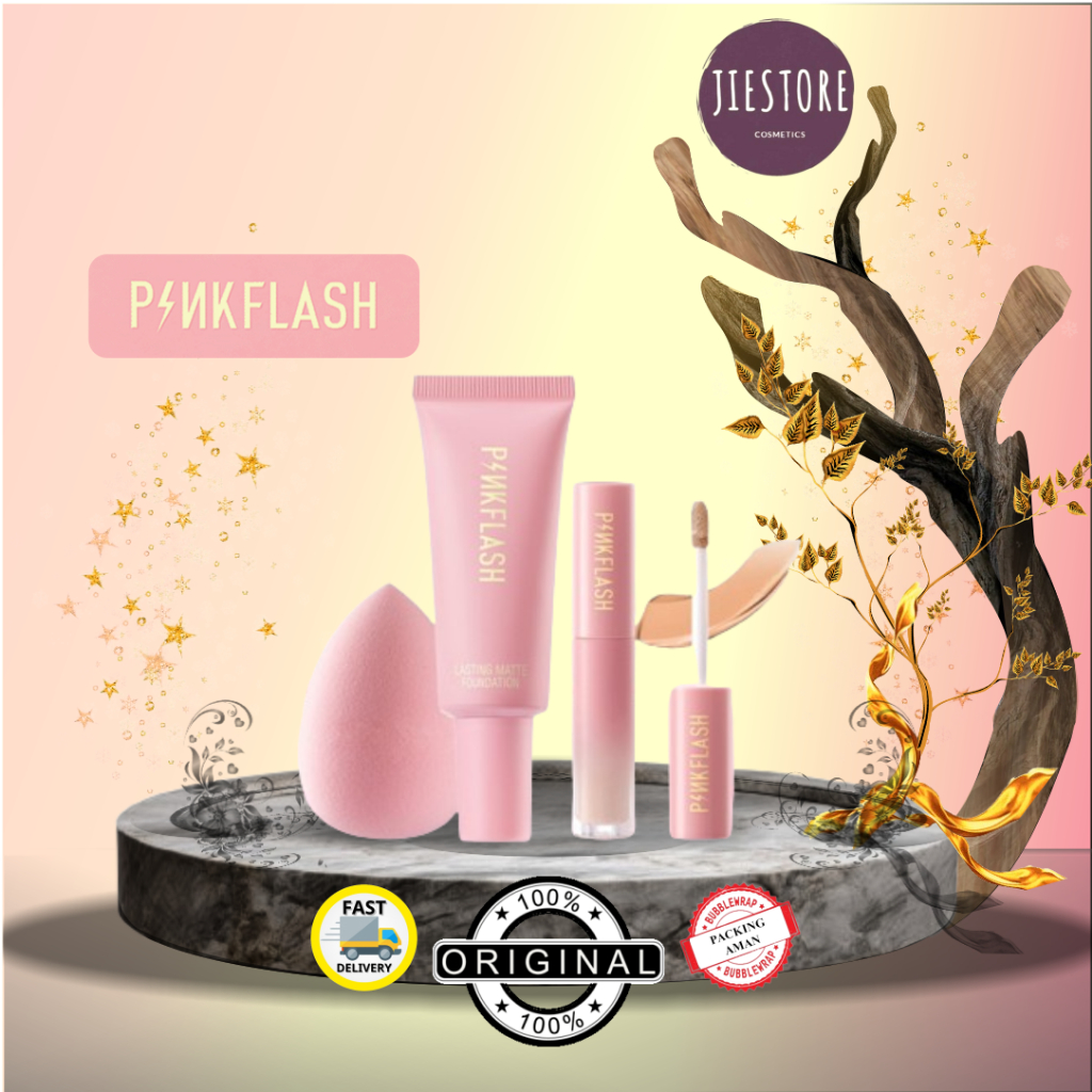 Jual PINKFLASH 3PCS/Set Face Makeup set Matte Oil control Foundation ...