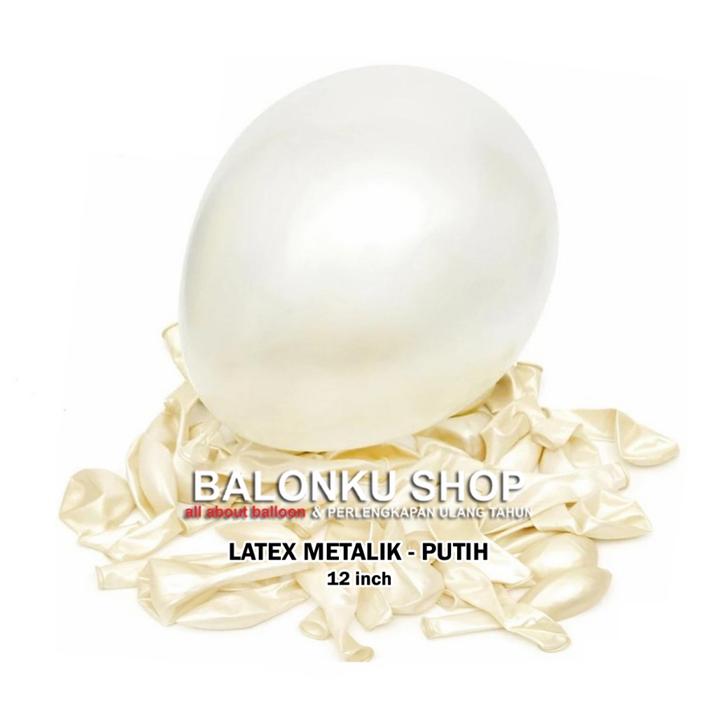 Jual Balon Latex Putih Metalik | Shopee Indonesia