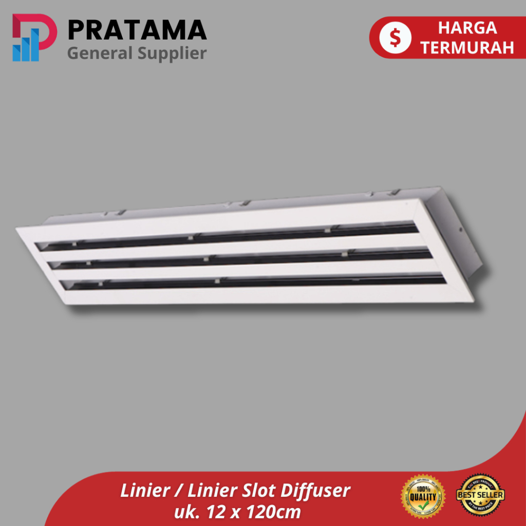 Jual linear slot Diffuser grill 120 x 10 + box + sock 8inch silver alumnium | surabaya | Shopee ...