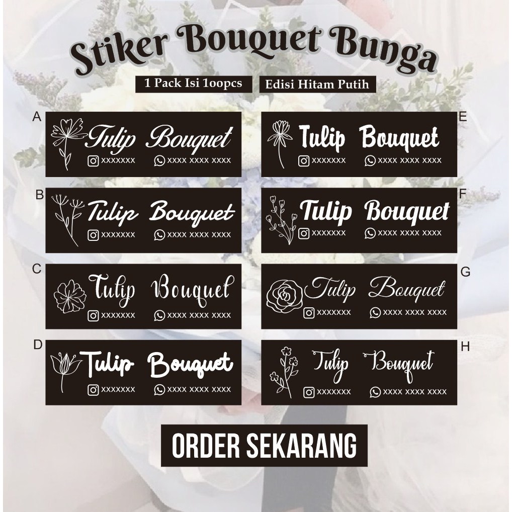 Jual Stiker label buket - stiker bouquet - stiker bouquet 1pack isi 100 ...