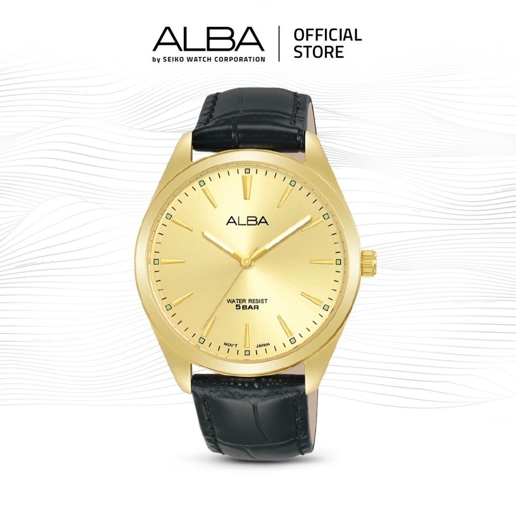Jual Alba Jam Tangan Pria ARX122 / ARX122X1 Quartz Gold Dial Black ...