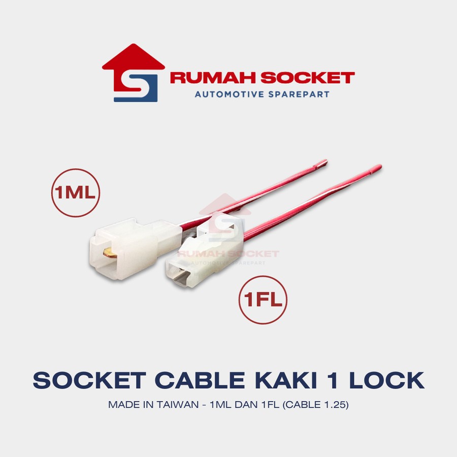 Jual SOKET KABEL / SOCKET / RUMAH SKUN + CABLE 1 PIN KAKI LOCK COWO ...