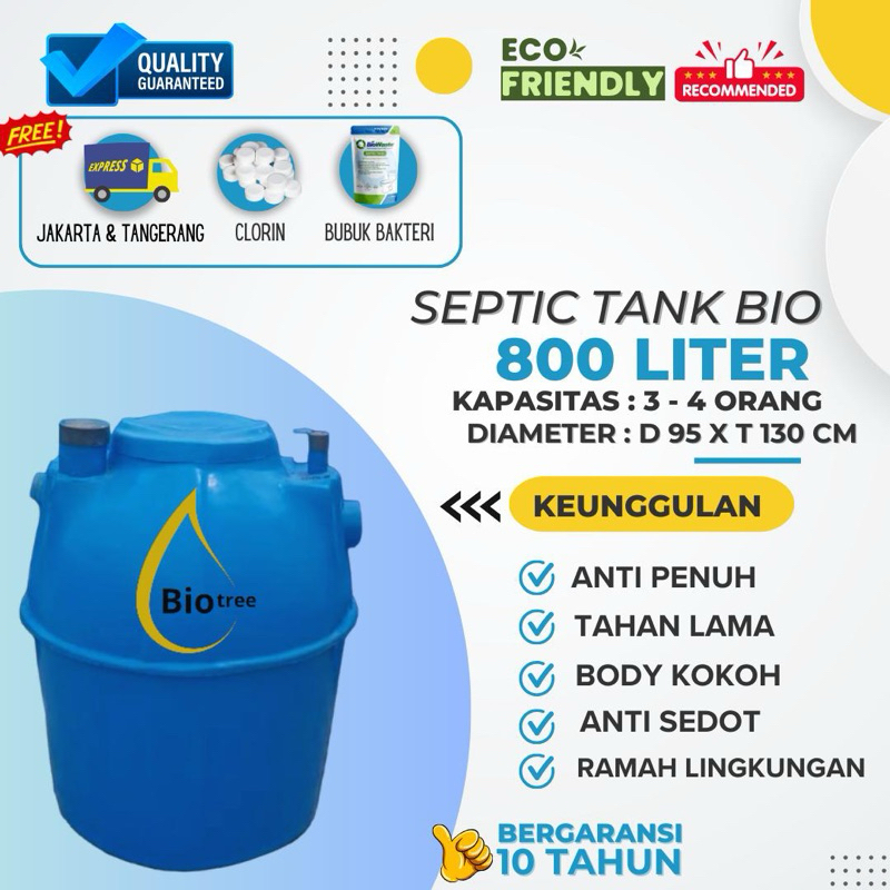 Jual septic tank, septic tank bio, biotech, biofil, biotaff 800 Liter ...
