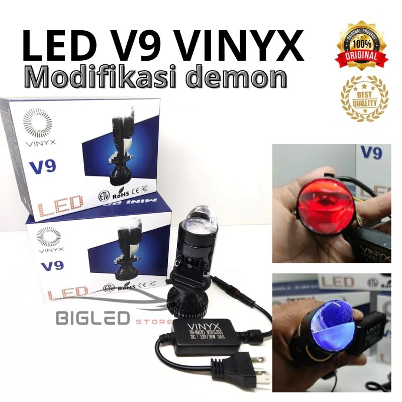 Jual Mini projector V9 Vynix custom Demon eyes | Shopee Indonesia